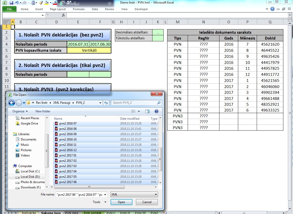 ExcelDarbaRiki - PVN
